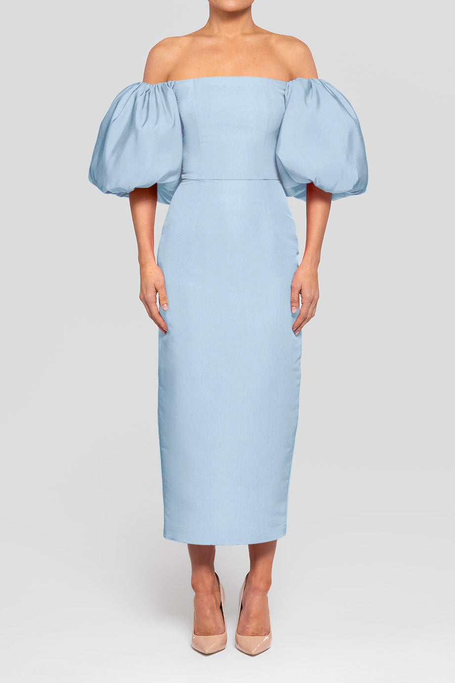 Sylvia Silk Faille Midi Dress – ALEXIA MARÍA