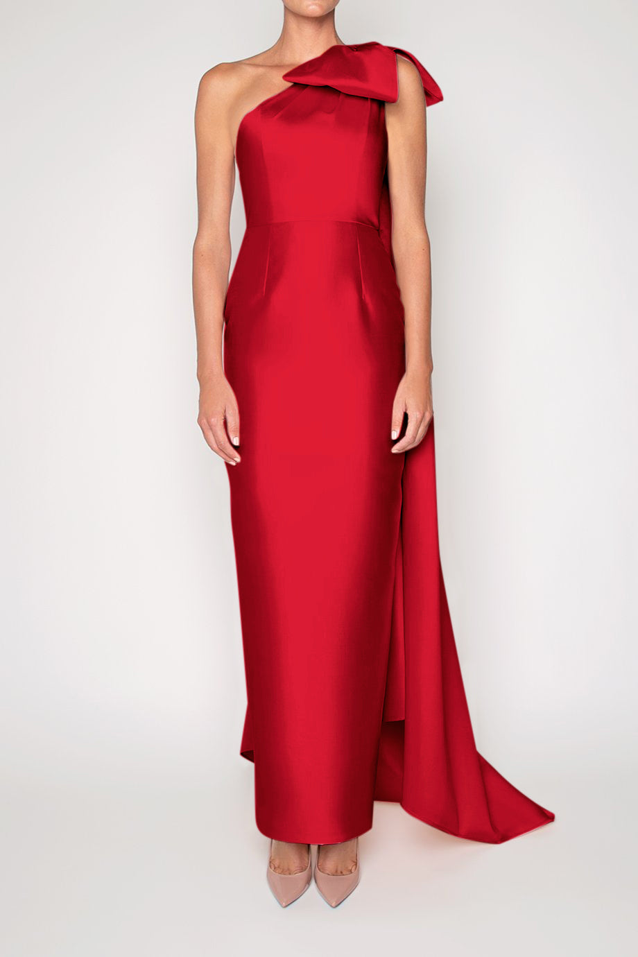 Alexandra Silk and Wool Column Gown with Removable Cape – ALEXIA MARÍA