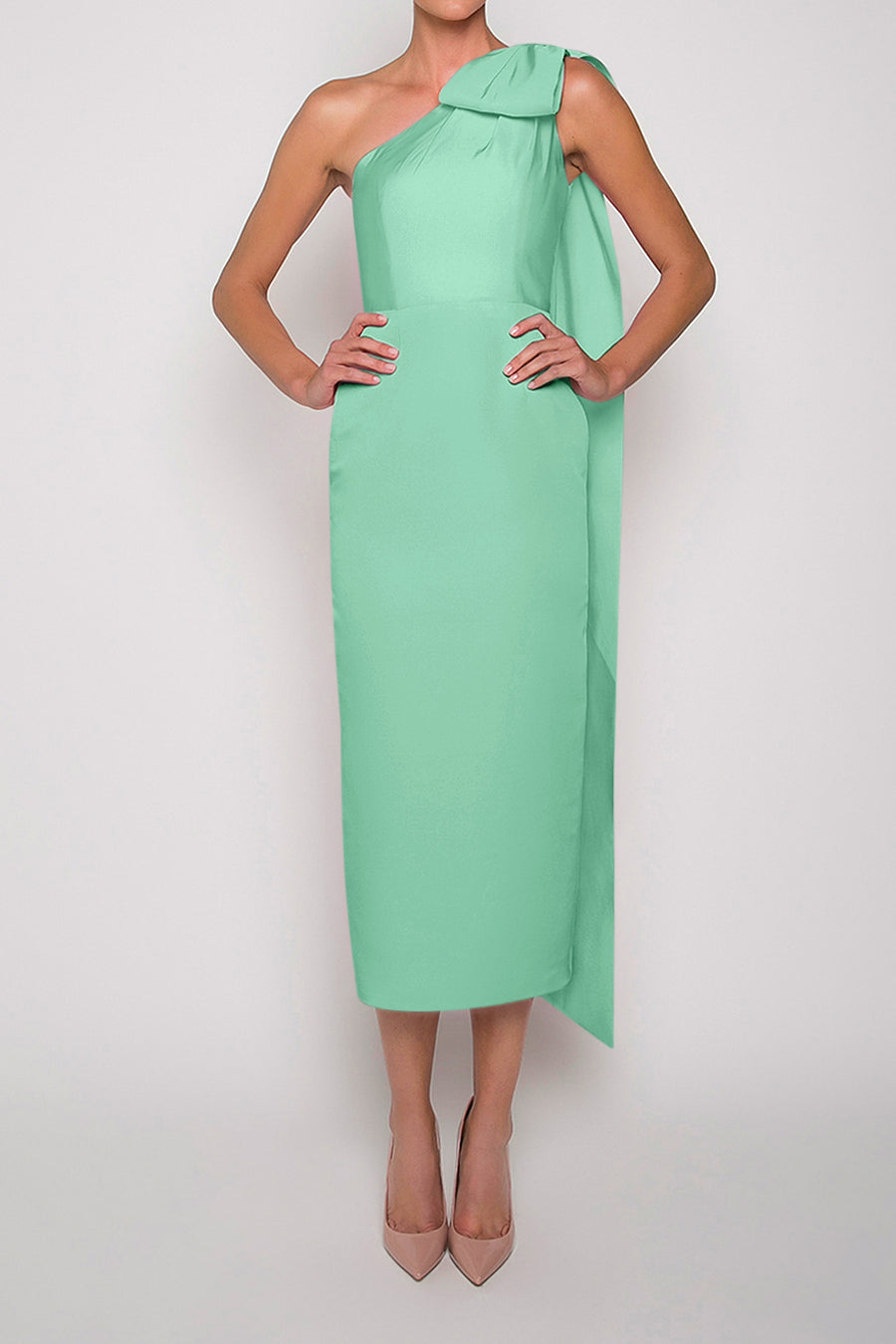 Anne Silk Faille Midi Dress – ALEXIA MARÍA