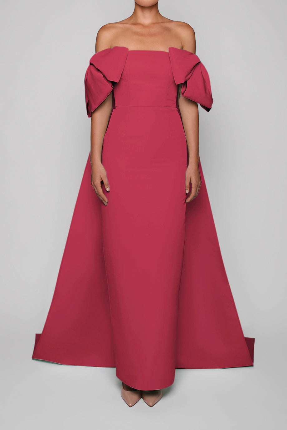 Josephine Silk Faille Column Gown with Detachable Cape – ALEXIA MARÍA