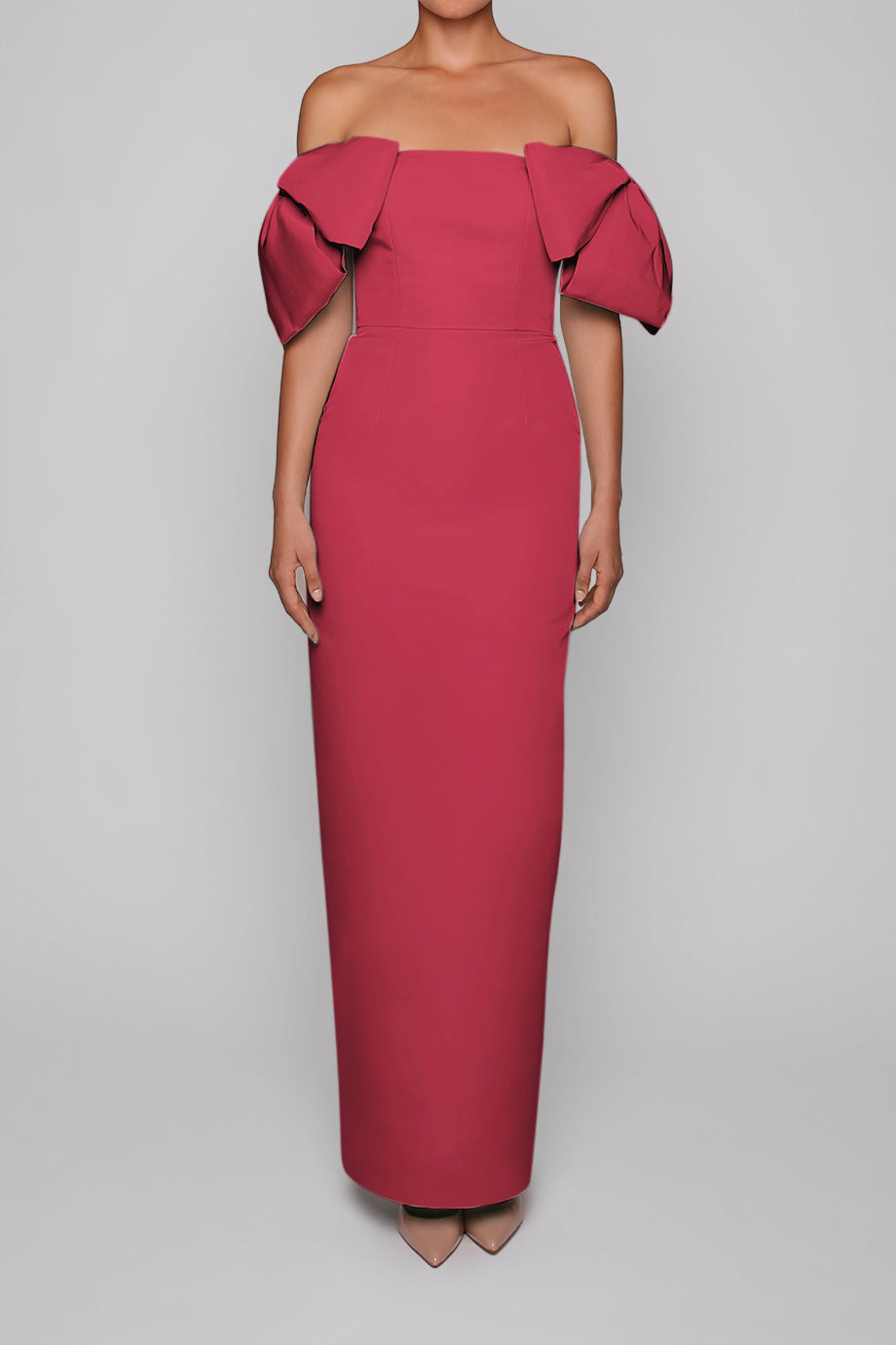 Josephine Silk Faille Column Gown with Detachable Cape – ALEXIA MARÍA