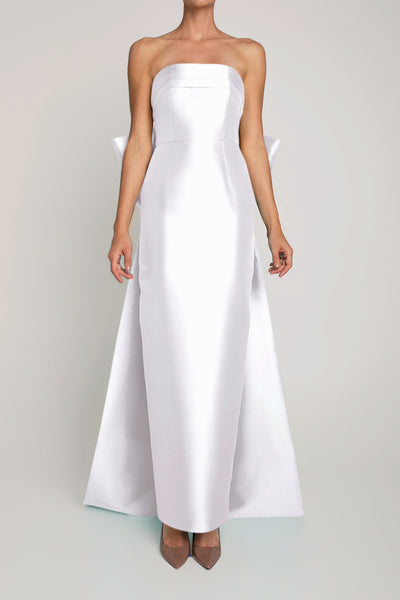 Camille Silk and Wool Column Gown with Removable Train – ALEXIA MARÍA